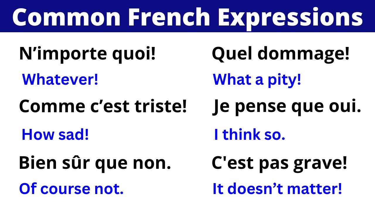 Common French Expressions that we use Everyday | Learn French