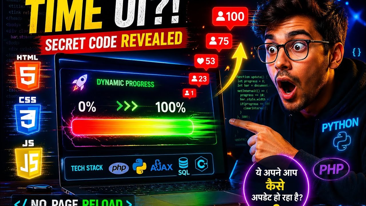 Build UI Like a Pro 🔥 | Bootstrap Badges & Progress Bars Using html,javascript,php python,c++,Ajax