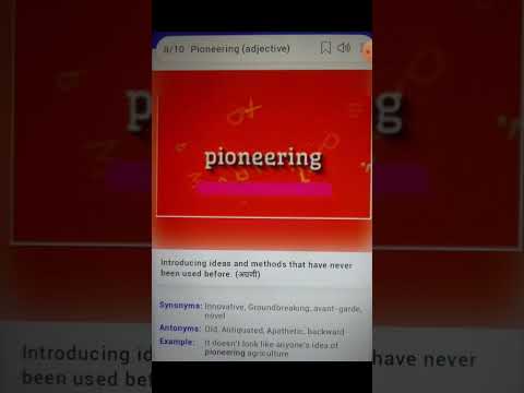 Synonyms of PIONEERING ll IELTS vocabulary