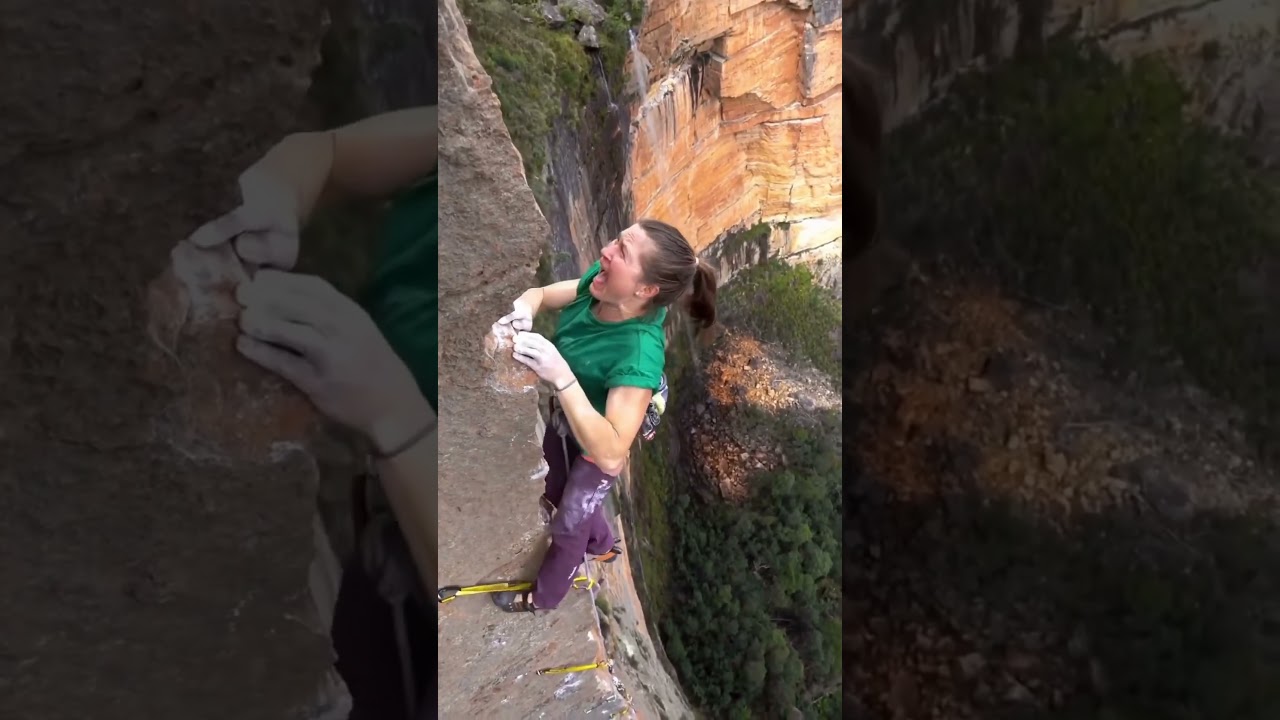 Climber falls! Follow for more #rockclimbing