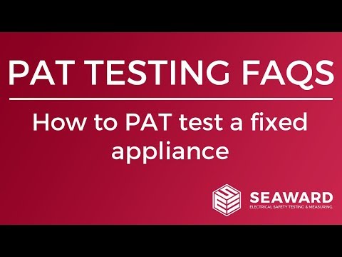 How to PAT test a fixed appliance - Seaward