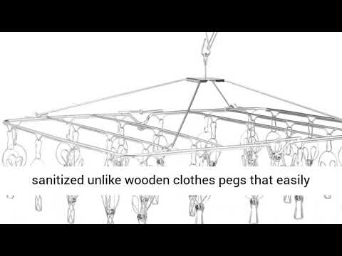 Stainless Steel Clothes Drying Rack - Folding Portable Metal Hanger