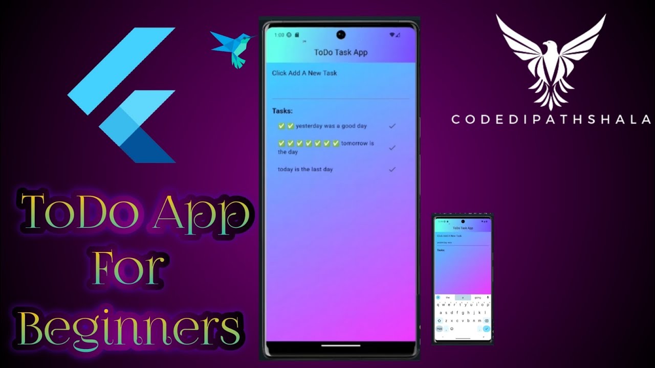 ToDo Task App in Flutter Tutorial For Beginners (ToDo List App) CODEDIPATHSHALA