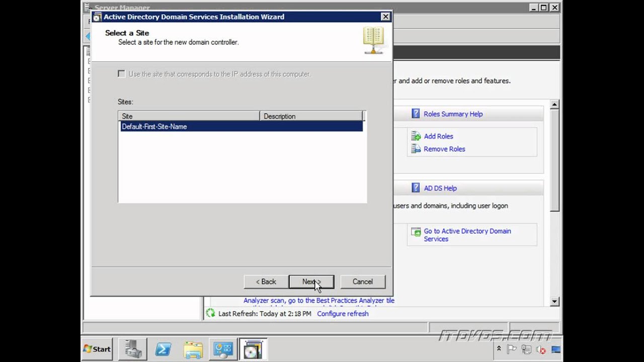 MCTS Exam 70-640 Training - Installing a Second Domain Controller in an Existing Forest and Domain