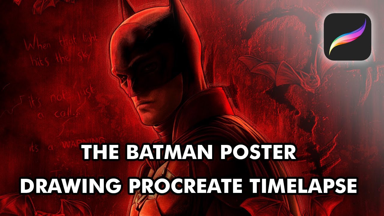 Drawing The Batman Poster - Procreate Timelapse
