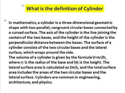 what is the definition of cylinder in math
