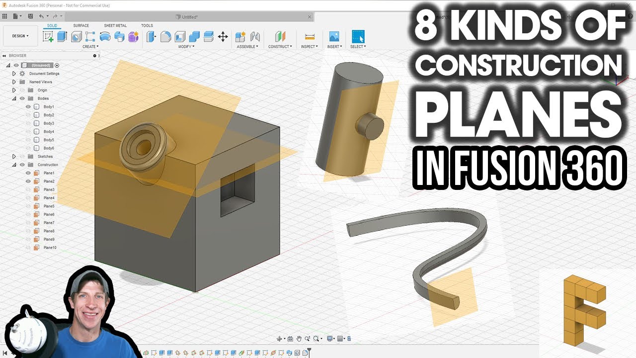 Using CONSTRUCTION PLANES in Fusion 360 - 8 Kinds of Construction Planes