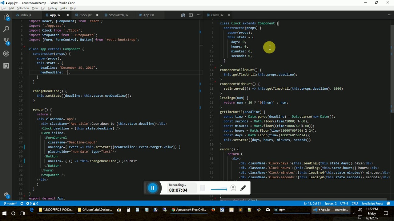 React Countdown app explanation