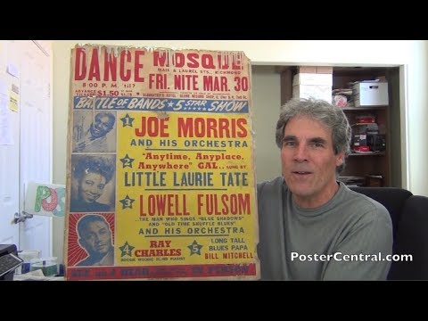 Ray Charles Concert Poster 1951 w/Lowell Fulson, Super Early ...