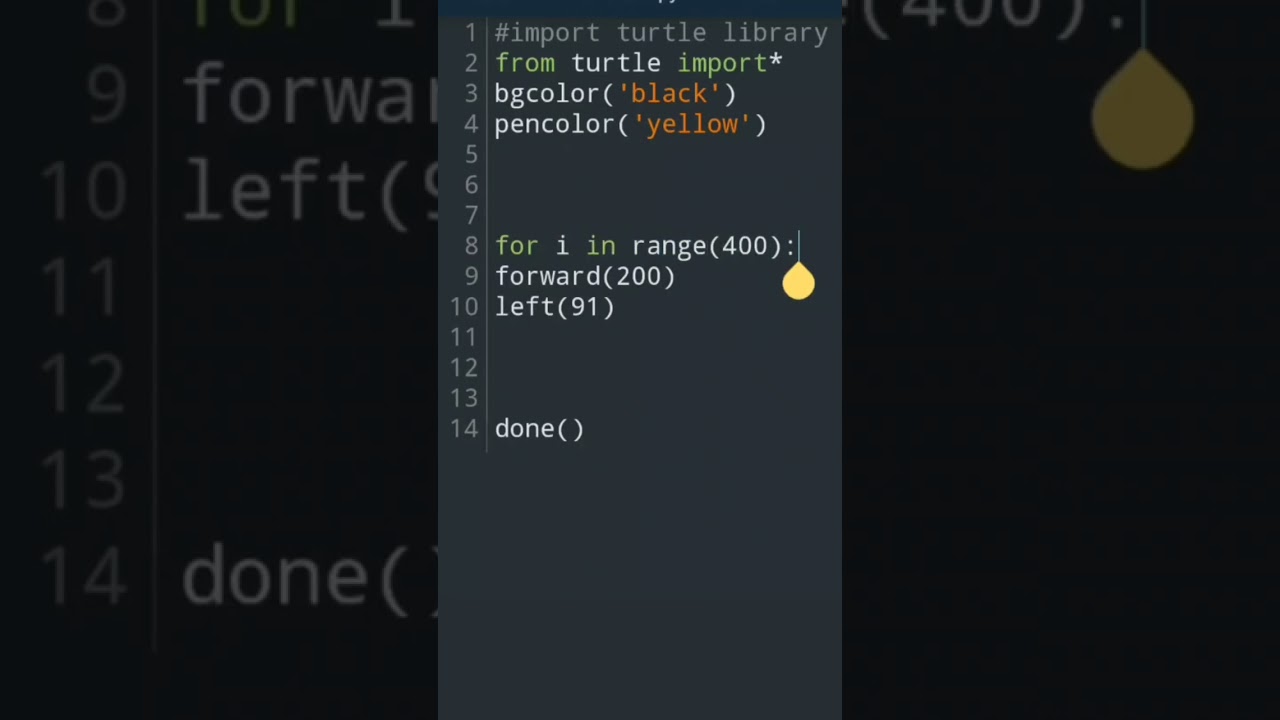 Python turtle graphic design Step by step || python coding status #shorts #programming #python
