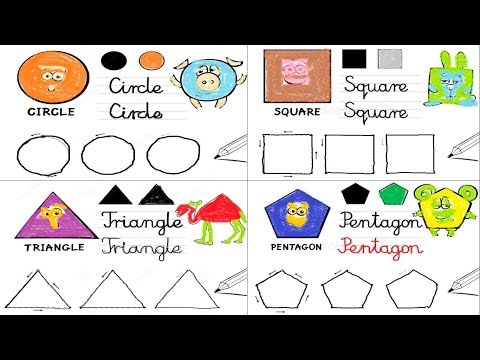 Coloring Pages for Kid | Shapes Worksheet for Preschool | Draw Square, Triangle, Circle, Pentagon