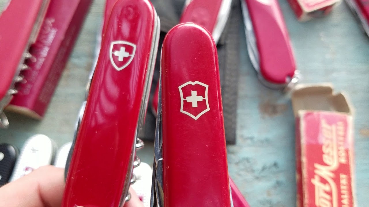 Different versions of Victorinox Swiss Army Knife Emblems