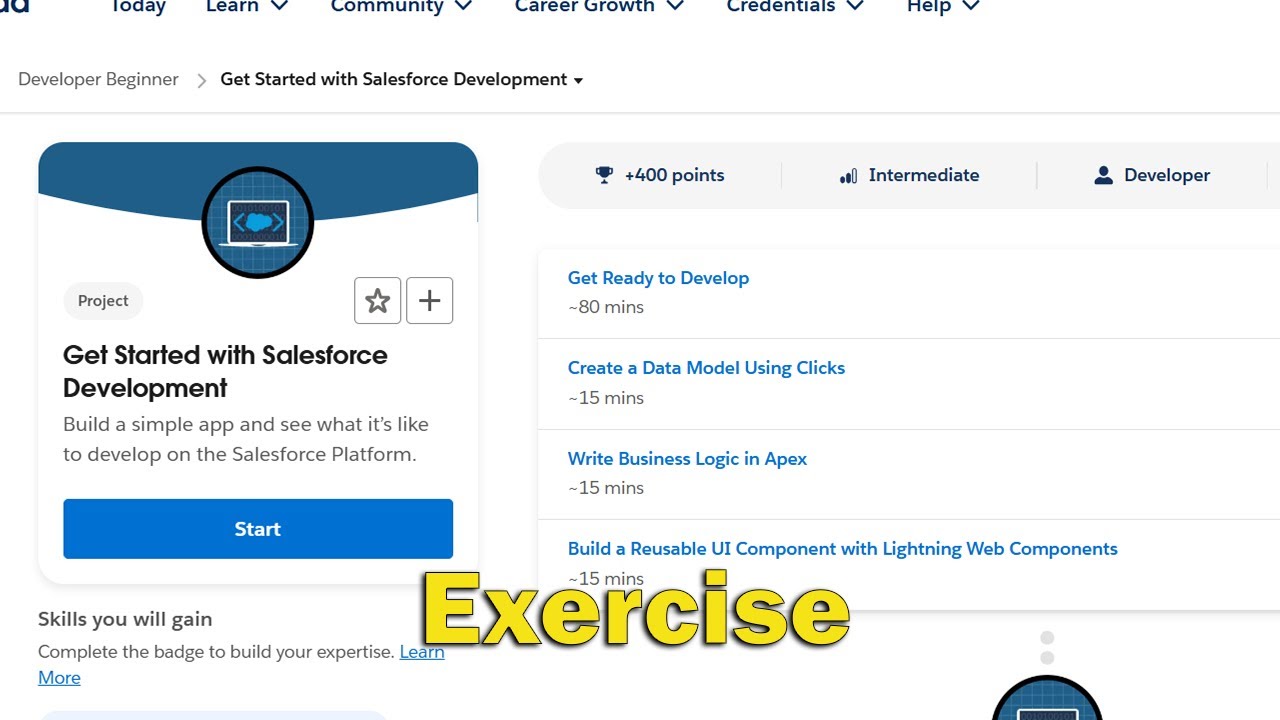 Get Started with Salesforce development Follow Along Exercise Challenge