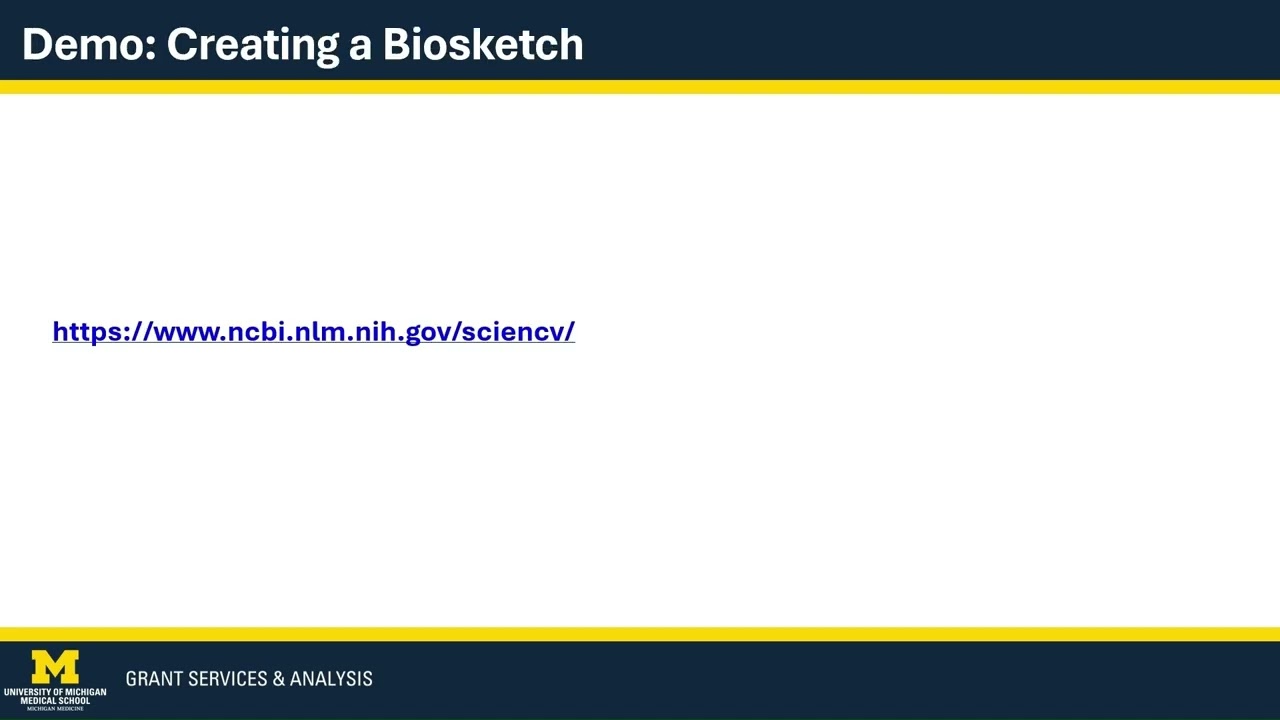 Create NIH Biosketch Common Form & Biosketch Supplement in SciENcv for Submissions starting 01-25-26