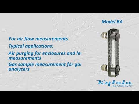 Kytola variable area flow meter model BA for low air flow rates.