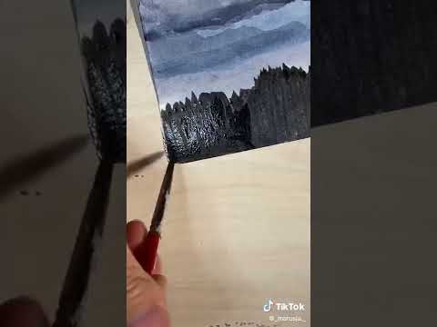 Watercolor art of cloudy weather