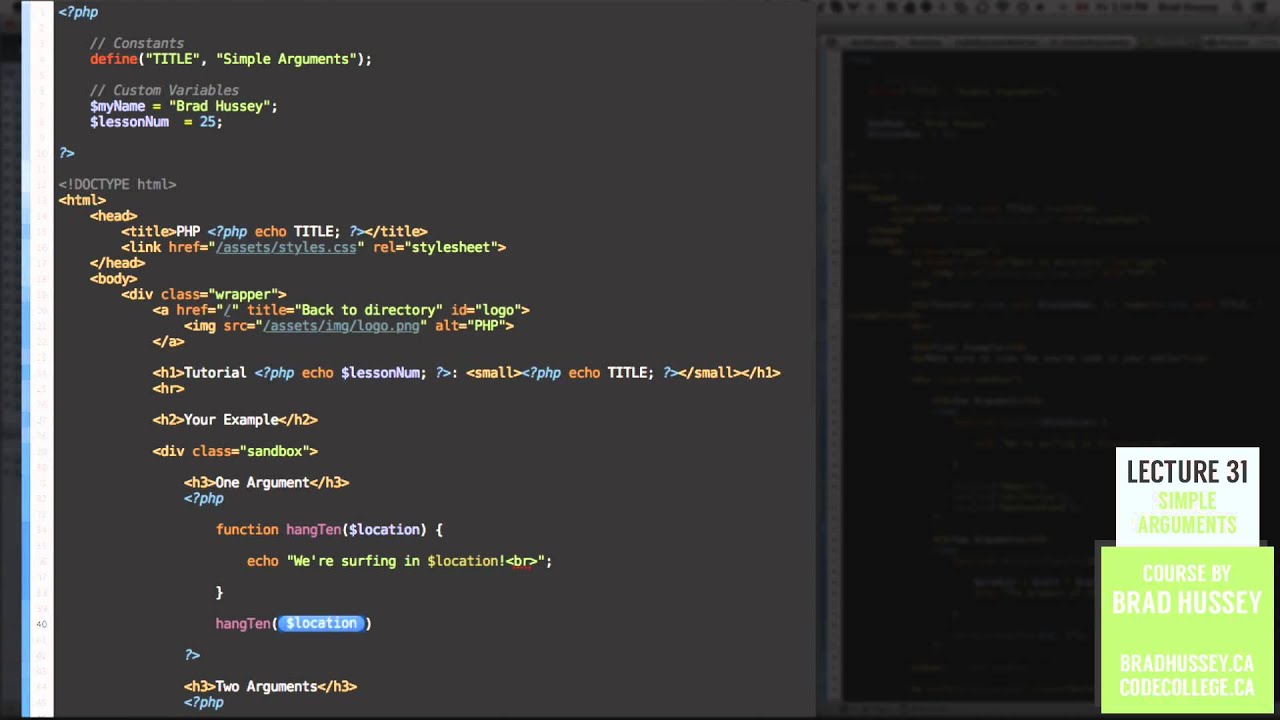 Simple Arguments [#31] Code Dynamic Websites with PHP