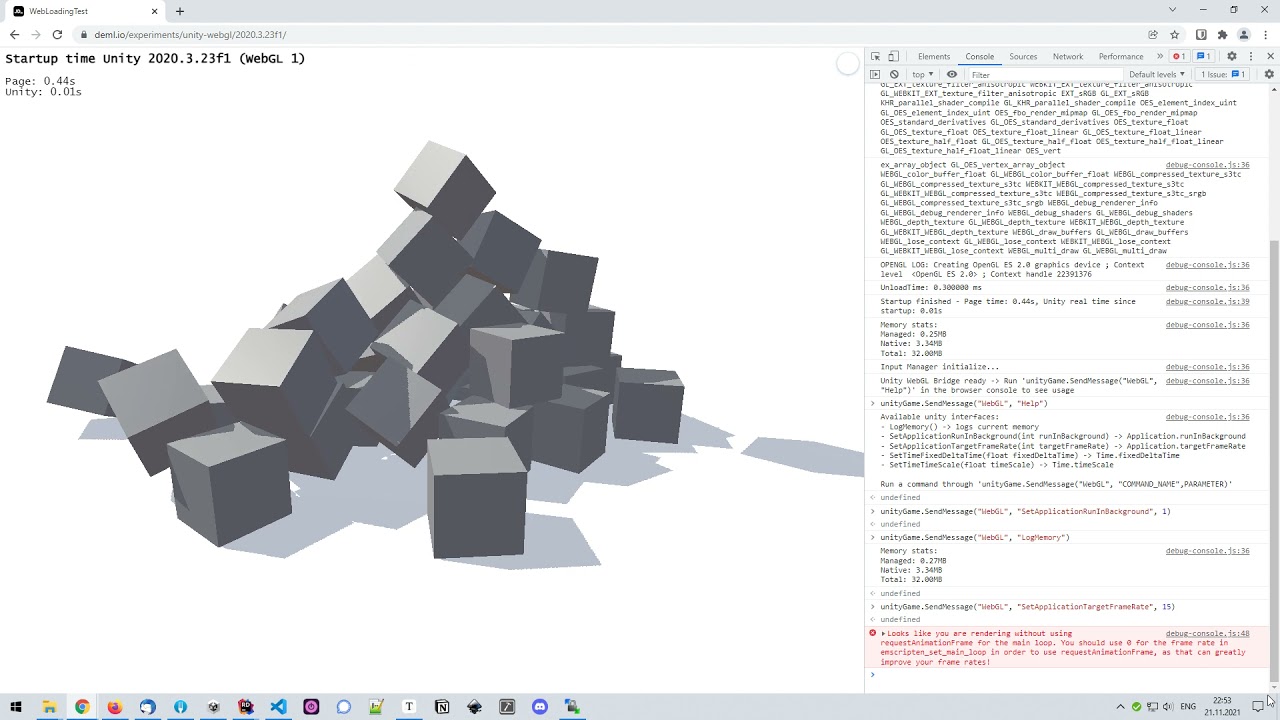 Unity Webgl bridge demo