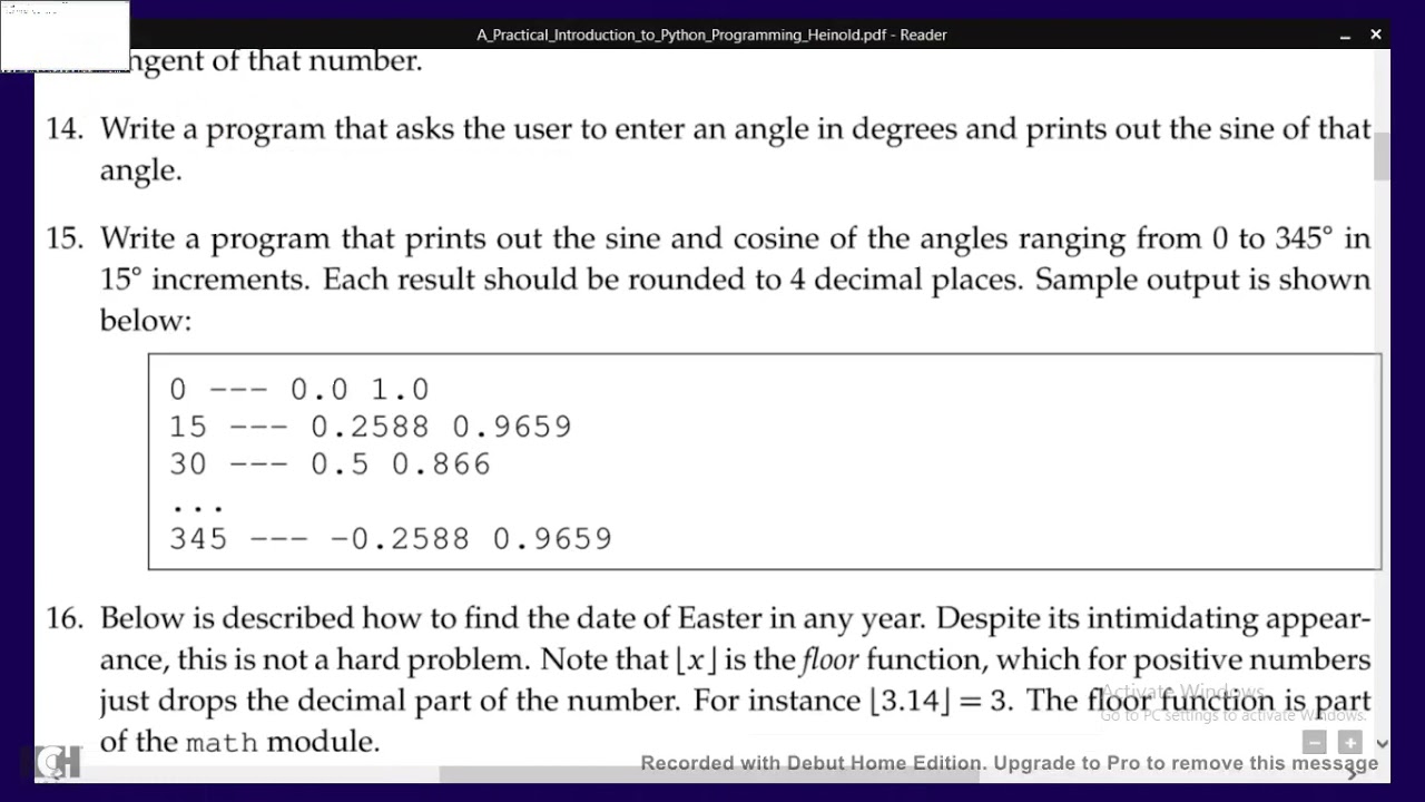 A Practical Introduction To Python Programming - Exercise 3 8 15a