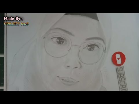 How to Draw Beautiful Hijab Girl With Glasses | Realistic Potrait Drawing