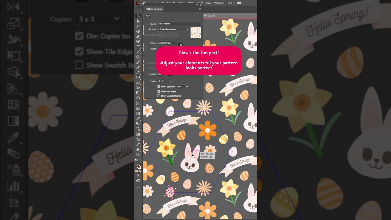 Quick Easter Pattern Tutorial in Illustrator 🐣 #shorts #adobelive