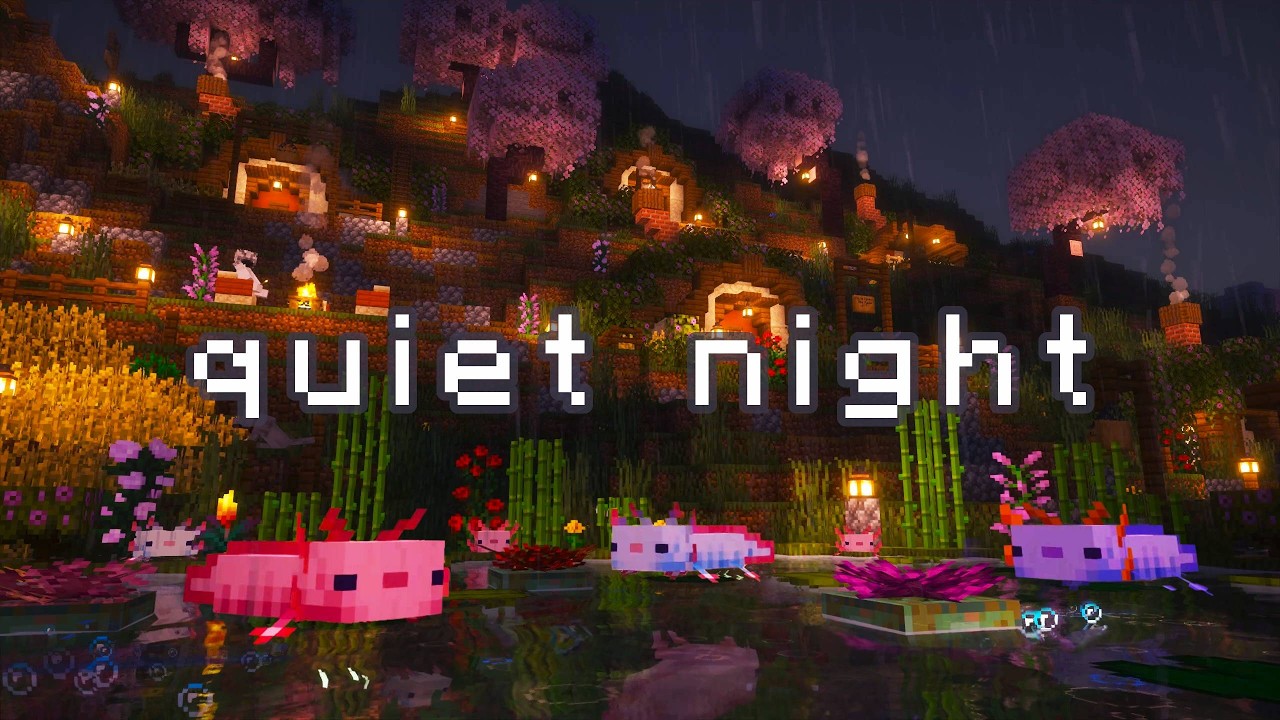 some peace for hard nights... (minecraft music, soft rain & water)