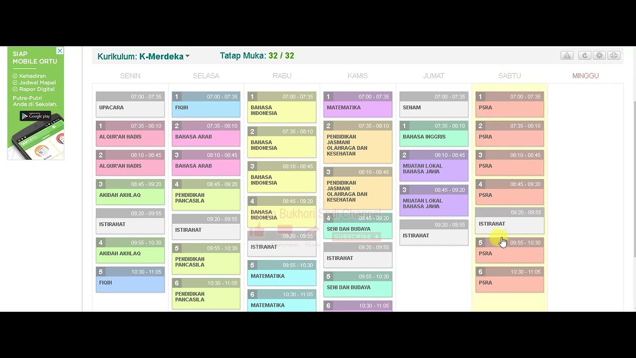 Gambaran Jadwal Kurikulum Merdeka MI di Simpatika