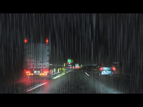 ☔️Late Night Rainy Highway Drive💤Drift into Deep Sleep😴