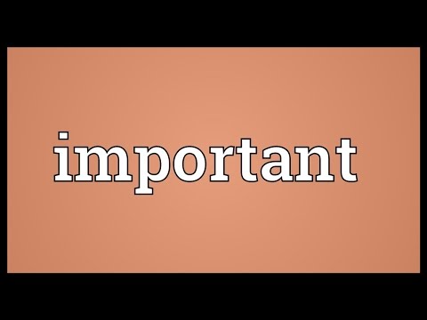 Important Meaning