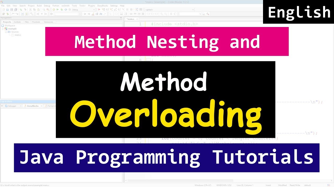Method Overloading, Nesting | Java Object Oriented Programming Video Tutorials