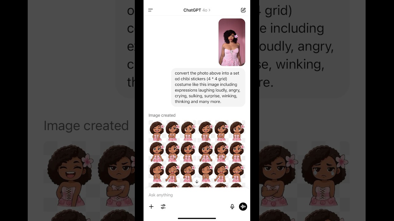 Birthday girl realize she can convert her photos in of chibi stickers and she’s obsessed #shorts