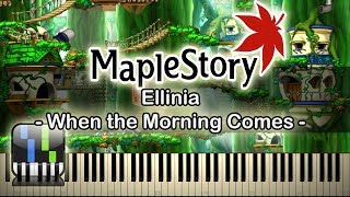 🍍When the Morning Comes(엘리니아 마을) - Ellinia(엘리니아) - [Maplestory] - Synthesia Piano Tutorial 🥥 ...