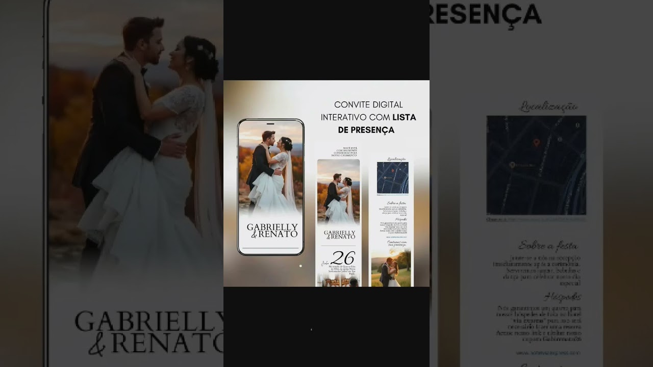 Convite de casamento digital interativo 100% Editavel no canva