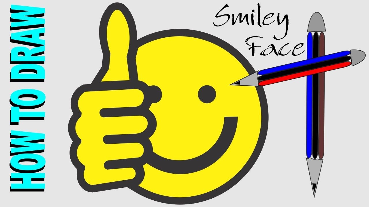 How To Draw a Smiley Face Happy Thumbs Up - Thumb Hand Positive