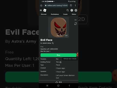 Failed At Sniping Evil Face Free Ugc Limited On Roblox