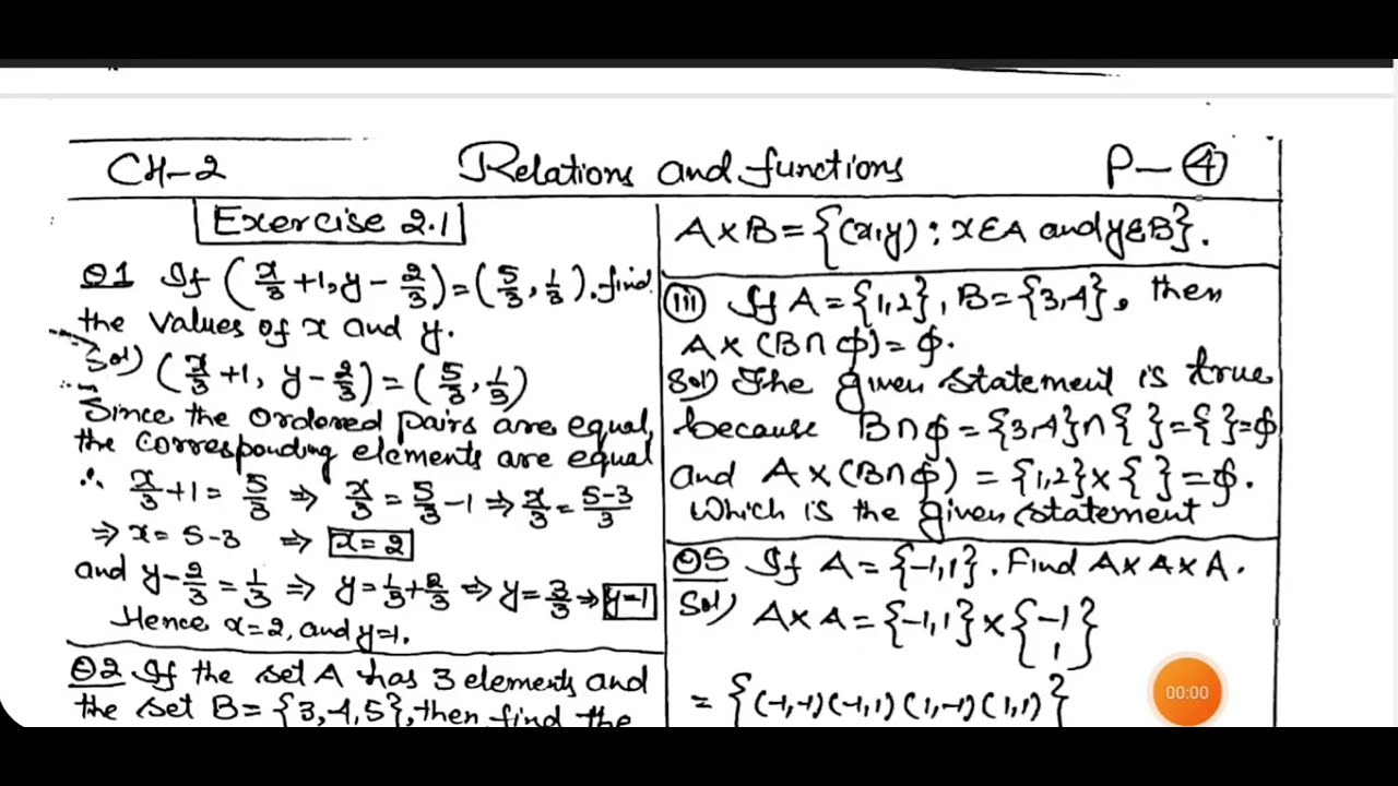 Relations And Function Handwritten Notes | Class 11th Maths Handwritten Notes