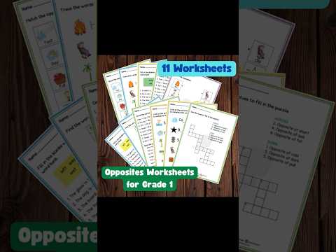 Opposites worksheets for kids #grade1resources #grade1worksheets