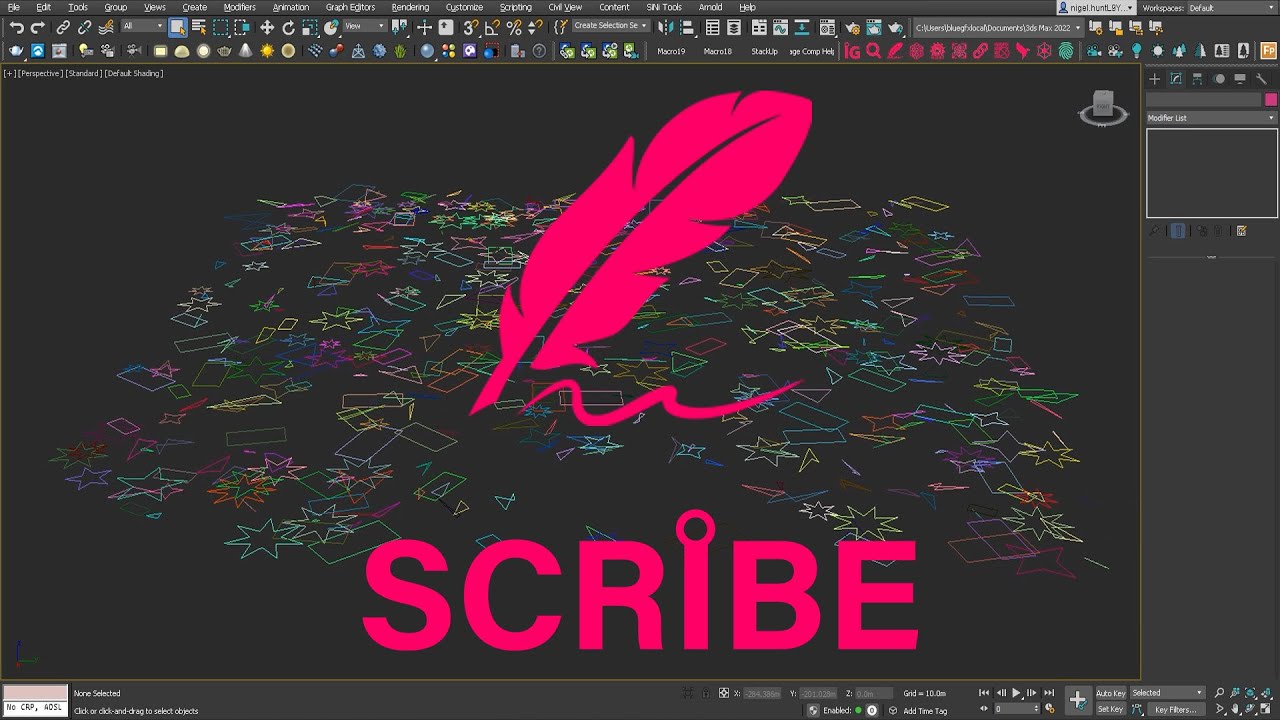 Flatten 2D splines in 3ds Max with Scribe