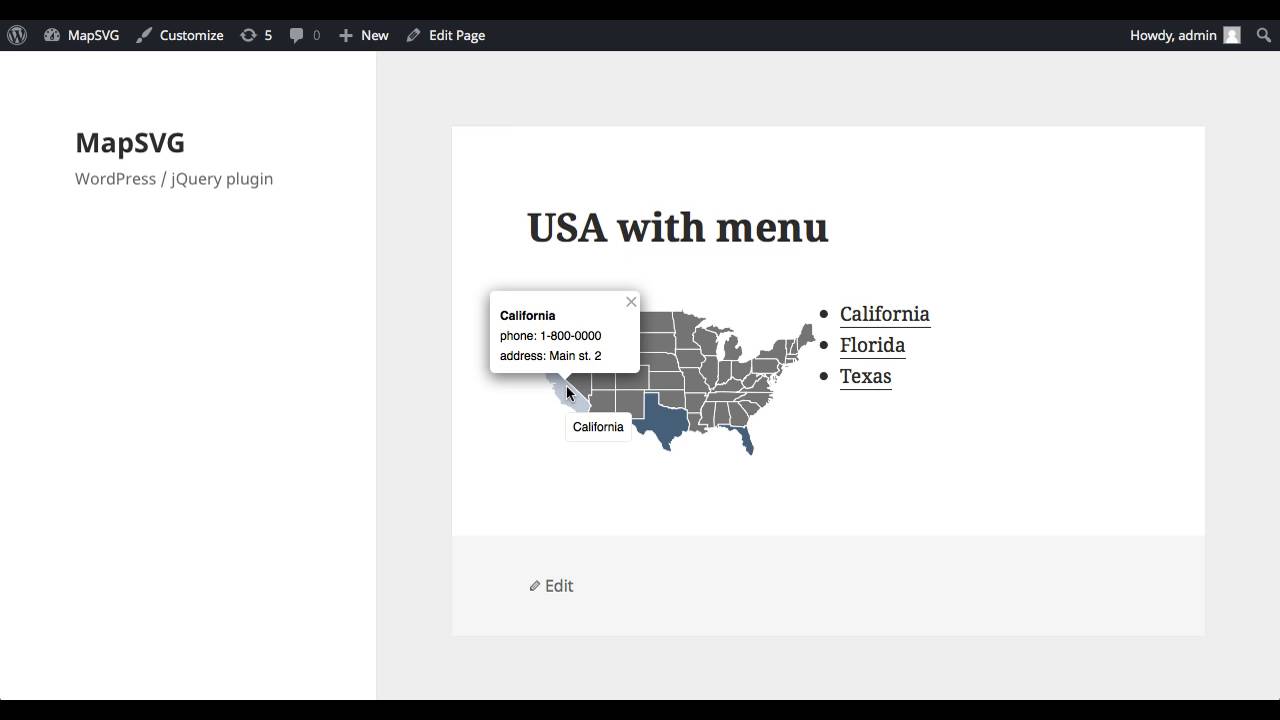 MapSVG 2.x tutorial: interactive vector map with menu in WordPress