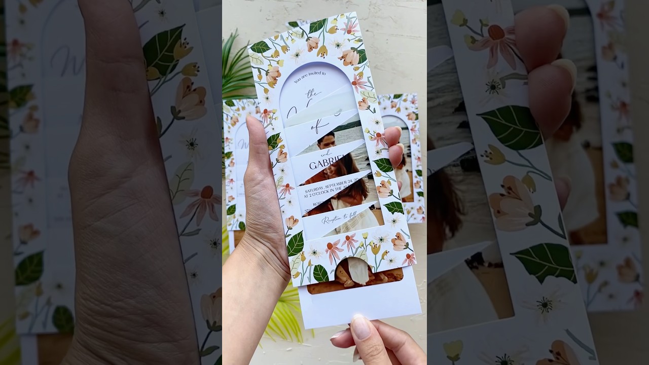 A floral frame and a personal touch 🌿📸 #invitationdesign #weddinginvitation #wedding