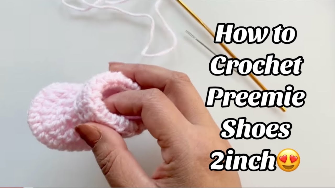 CROCHET PATTERN - PREEMIE BABY BOOTIES / SHOES  DOLLS SHOES  - 2 INCH - US TERMS