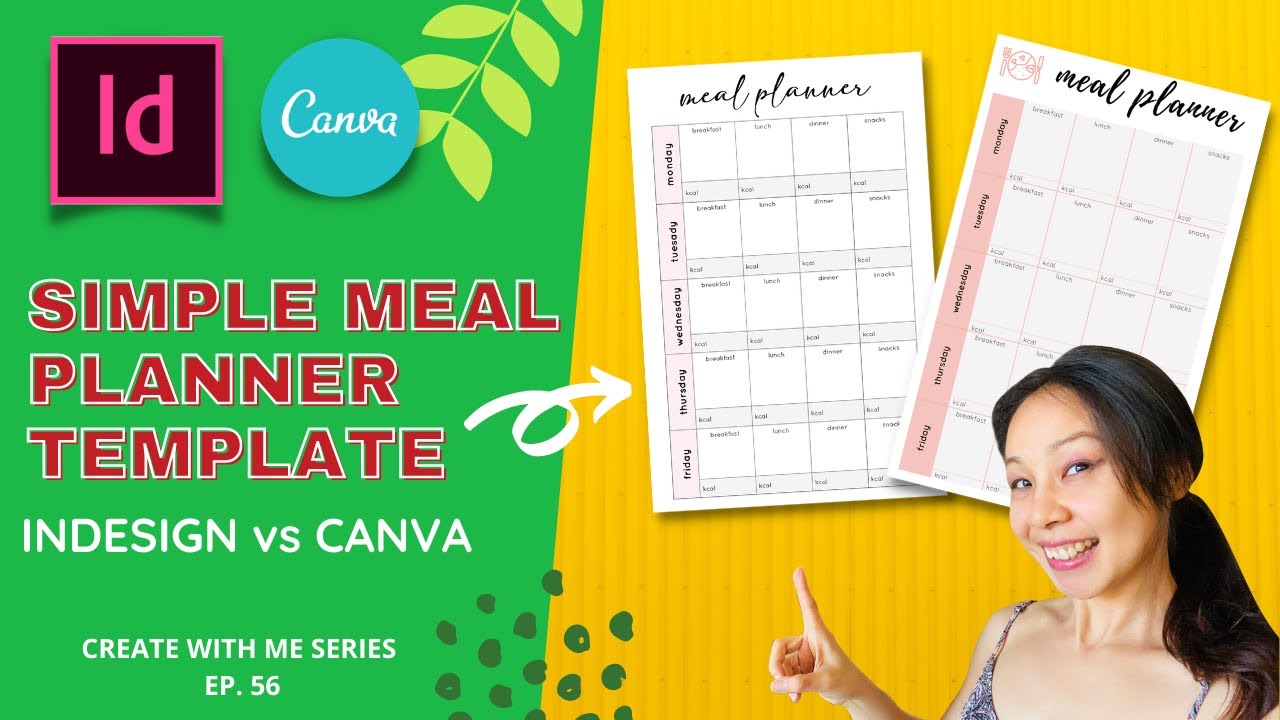 MEAL PLANNER Template Design Tutorial Using Indesign & Canva