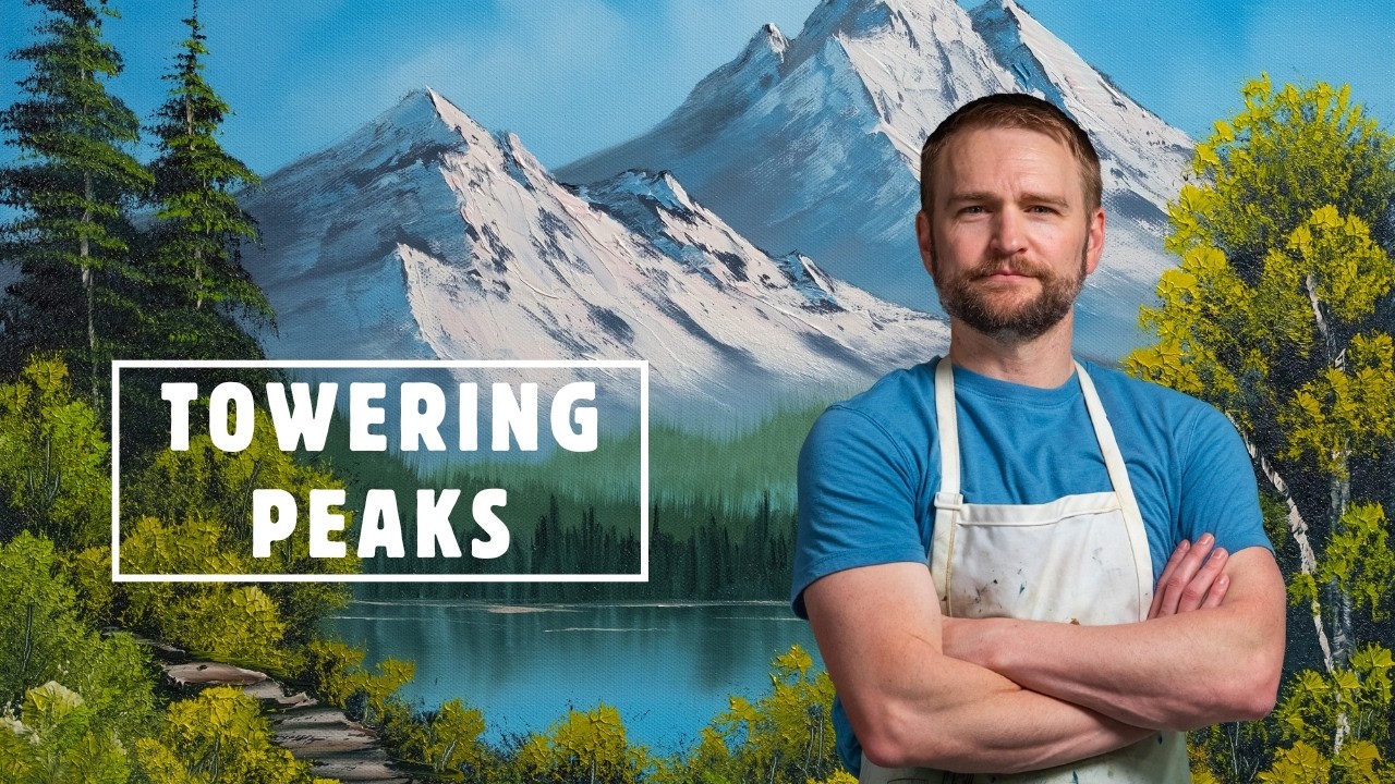 Paint A Bob Ross Mountain Landscape Oil Painting | Towering Peaks | CRI Tutorial