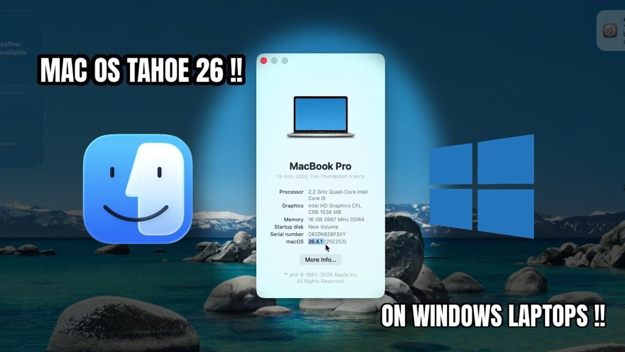 I installed macOS Tahoe 26 on a Windows laptop !!