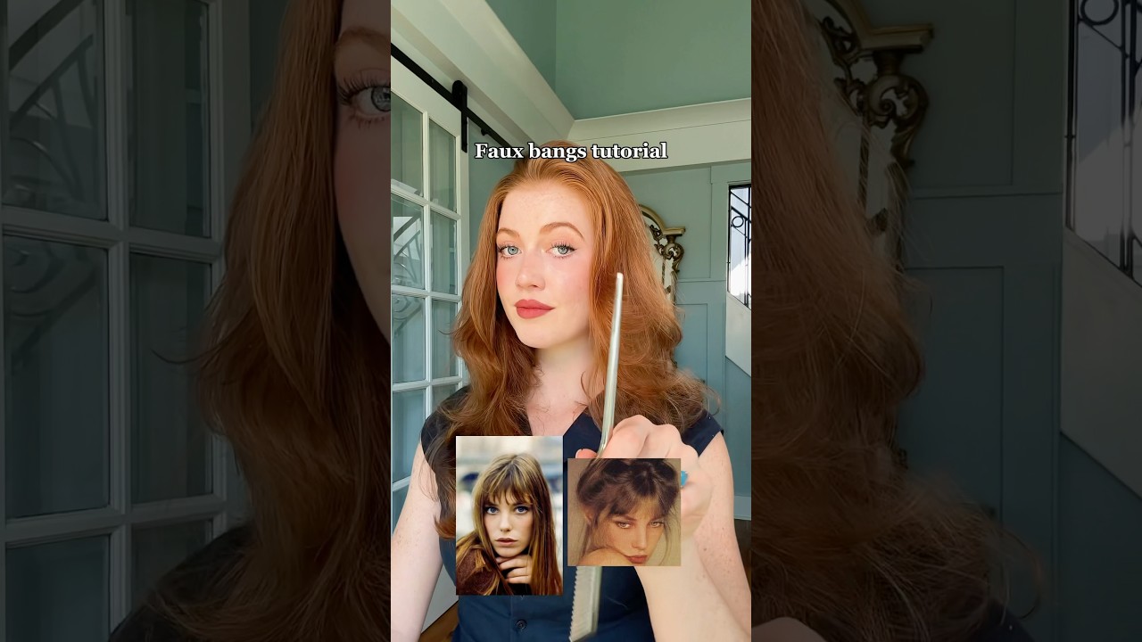 Hair hack: do this before you cut bangs✂️ Fake bangs hairstyle tutorial- Jane Birkin inspired #hair
