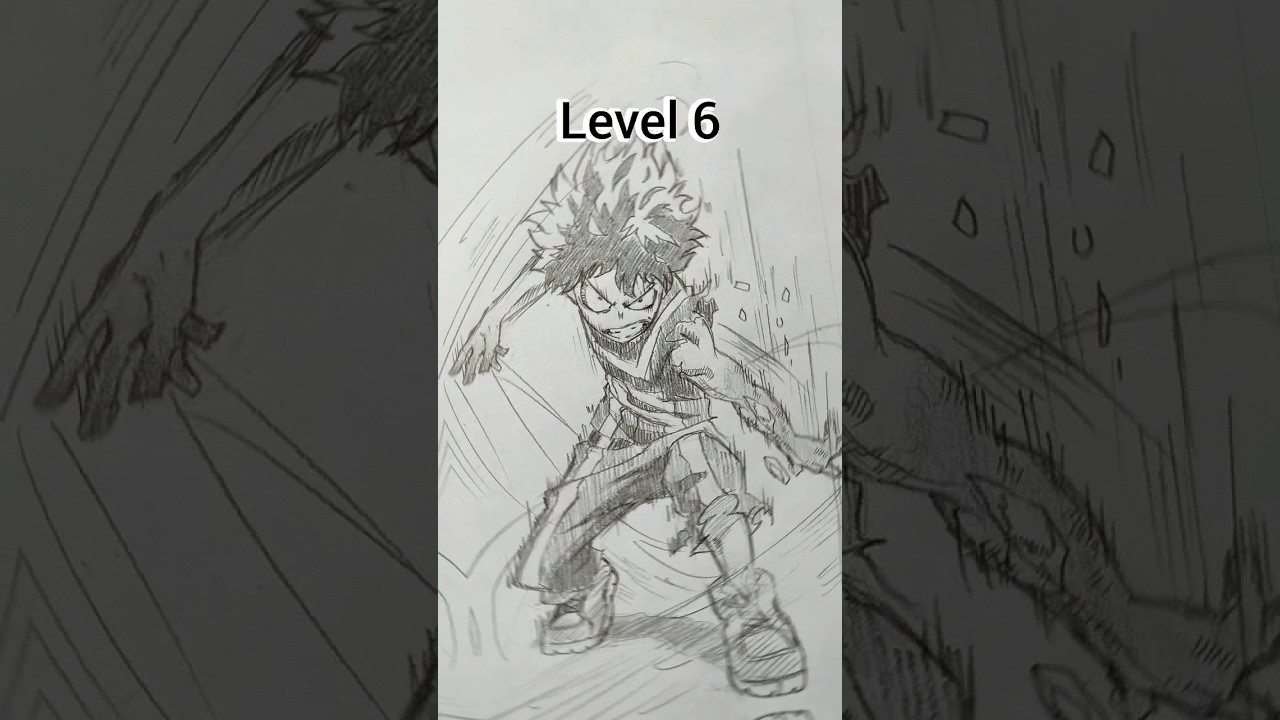 How to Draw Deku 🥦✨ in different Levels #drawing #anime #shorts