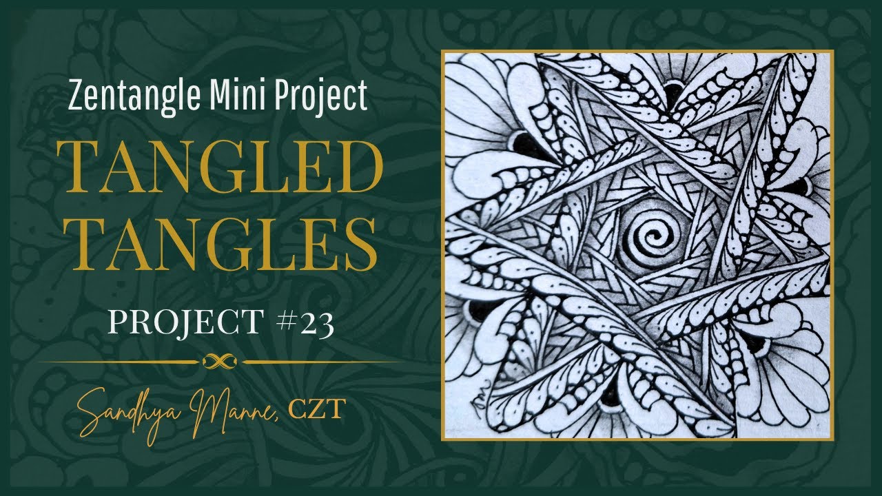 A Zentangle® Mini Project, with tangle AURAKNOT, a tutorial TANGLED TANGLES #23