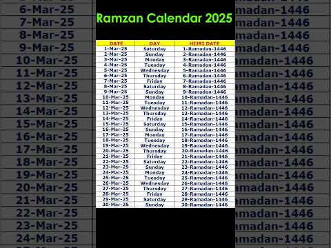 Ramadan Calendar 2025 #Ramzan #shorts