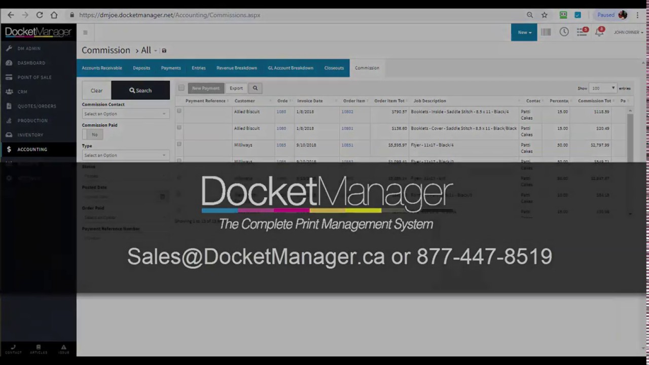 DocketManager Accounts Receivable Overview