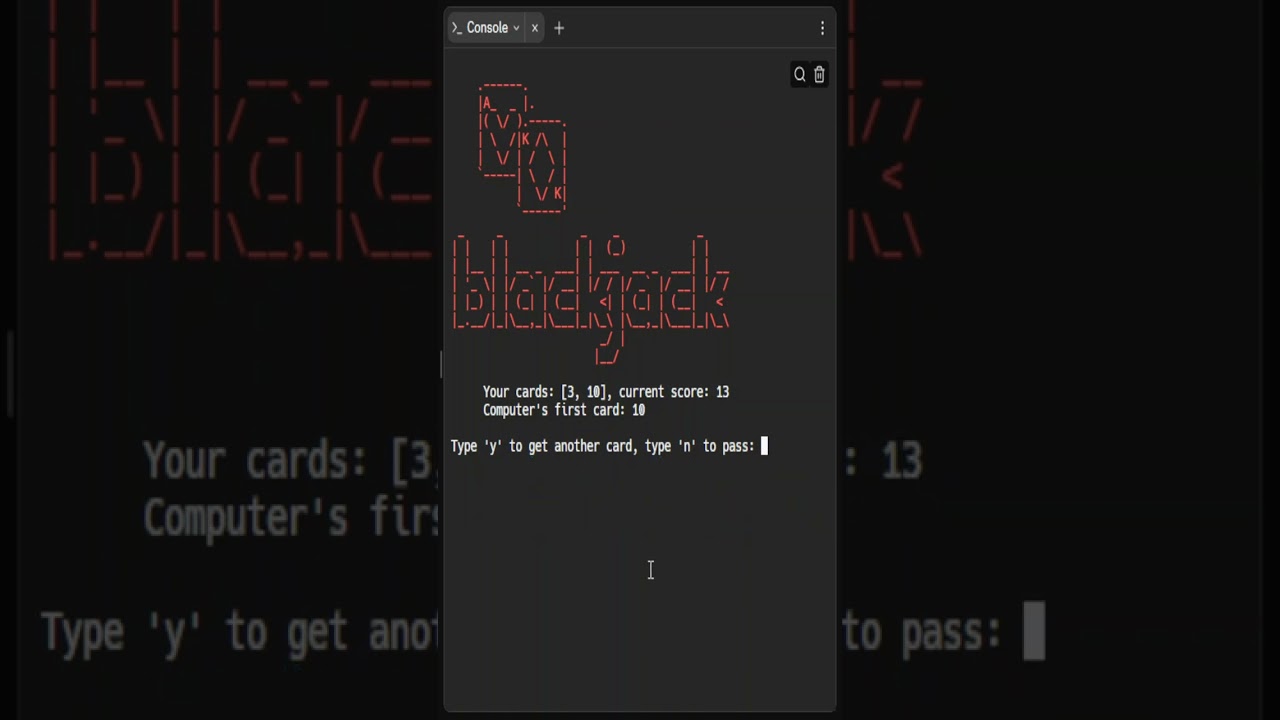 Blackjack |  Python Project | #100DaysOfCode #codingrah #python #cards
